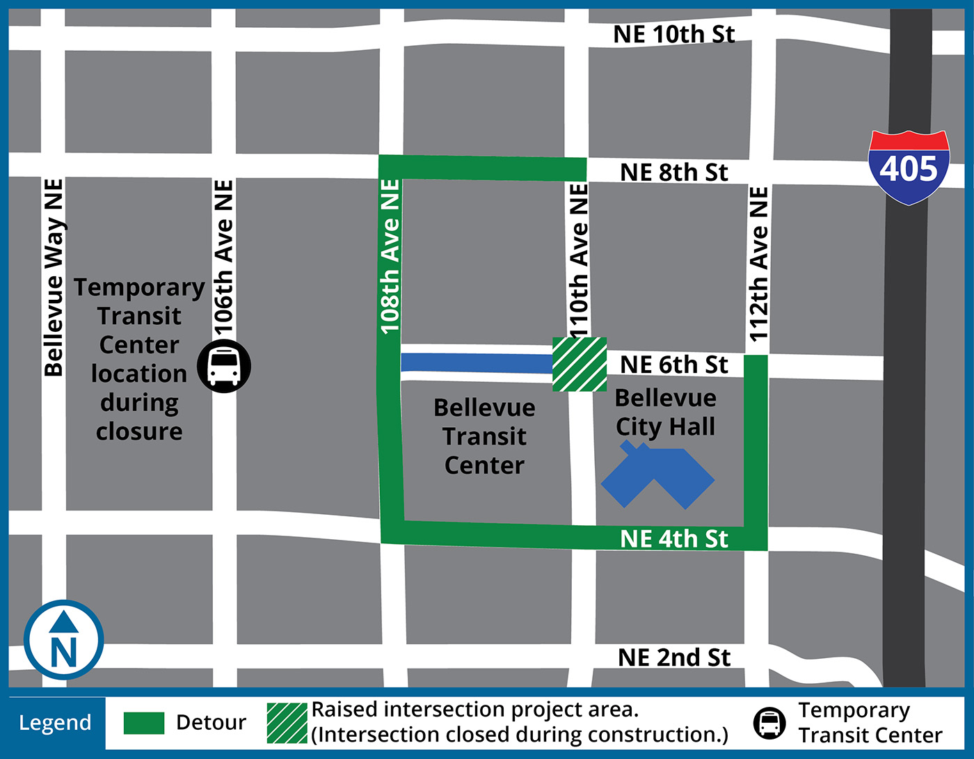 Bellevue Transit Center Raised Intersections | City of Bellevue